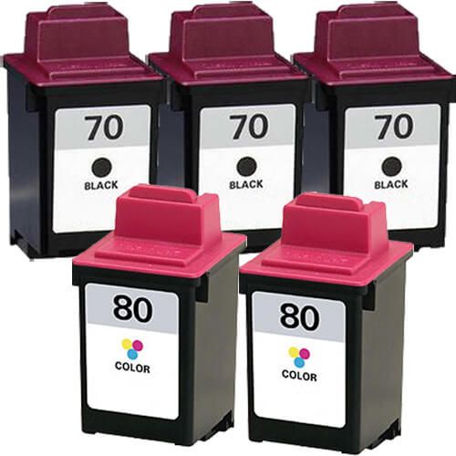 Lexmark 70 / 12A1970 & 80 / 12A1980 (5-pack) Ink | ComboInk